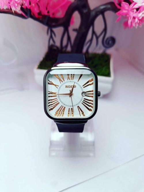 Watchverse New Designe Roman White Dail Rado Black Silicone Strap Watch ...