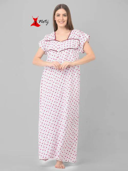 Buy Noty Women's- Nighty/Maxi/Gown- Cotton Fabric- Floral Print, Short ...