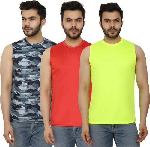 Buy PRIME PLUS Multicolor Camouflage Round Neck Sando Vest - L (Pack of ...