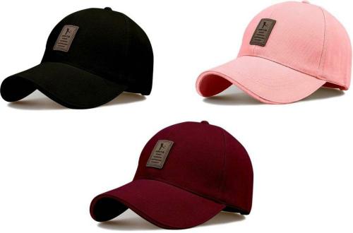 Buy Babji Black,Maroon,Pink Ediko Baseball Sports Cap (Pack of 3 ...