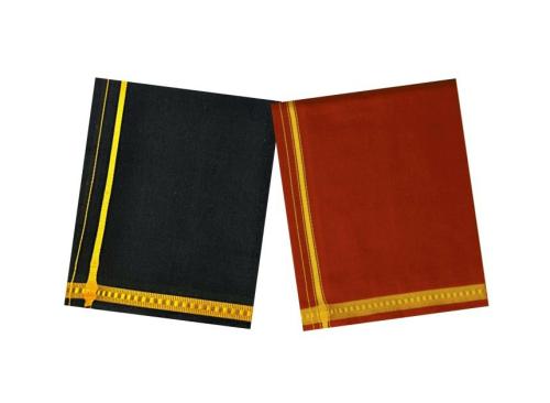 Buy TAVASU Pentex Swamy Colored Cotton Dhoti 02 Meters - Pack of 02 ...