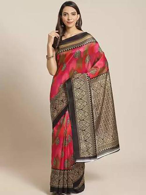 Buy Marabout Women Pink Art Silk Banarasi Saree Online at Best Prices ...