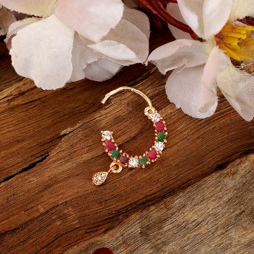 Buy Opal Touch Red-Green-White CZ Nose Pin Online at Best Prices in ...