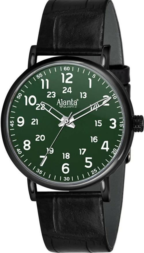 Buy Ajanta Quartz Analog Brown Dial Black Strap Watch For Men Online at ...