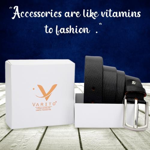 Buy VARITO Premium Shiny Belt For Men (Black) Online at Best Prices in ...