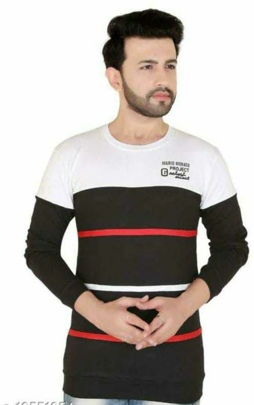 Buy RDS GARMENT HUB Men Black Cotton Blend Colorblock Tshirt (XL ...