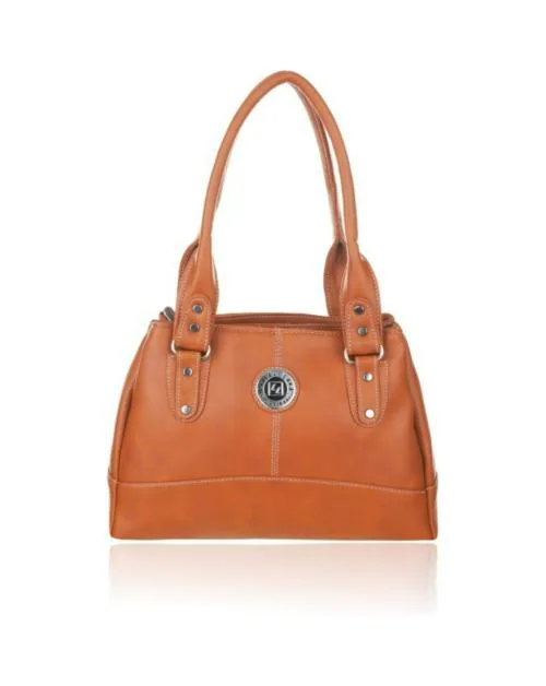 Buy LL LEATHER LAND DESIGNER BAGS Tan Synthetic Leather Handbag Online ...