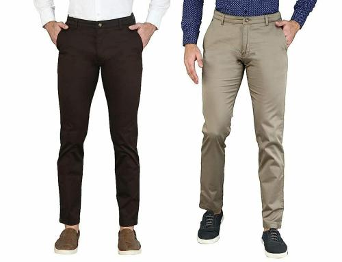 Buy SAM & JACK Men`s Slim Fit Formal Coffee and Brown Trouser(32 ...