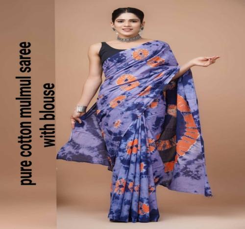 Buy TARUNYA TEXTILE Cotton saree with same blouse and same colour-ASR96 ...