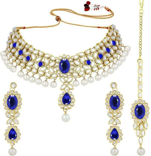 Buy SAMC Gold-Plated Alloy Fashion Jewellery Set - Blue Online at Best ...