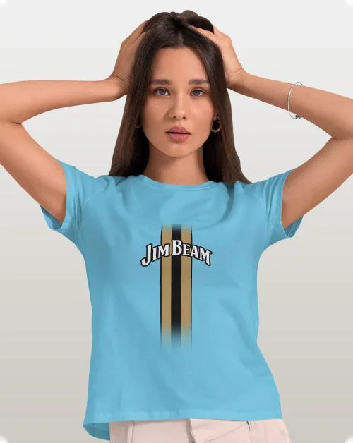 Buy Macmerise Jim Beam Raspberry Sky Blue T-shirt for Womens Online at ...