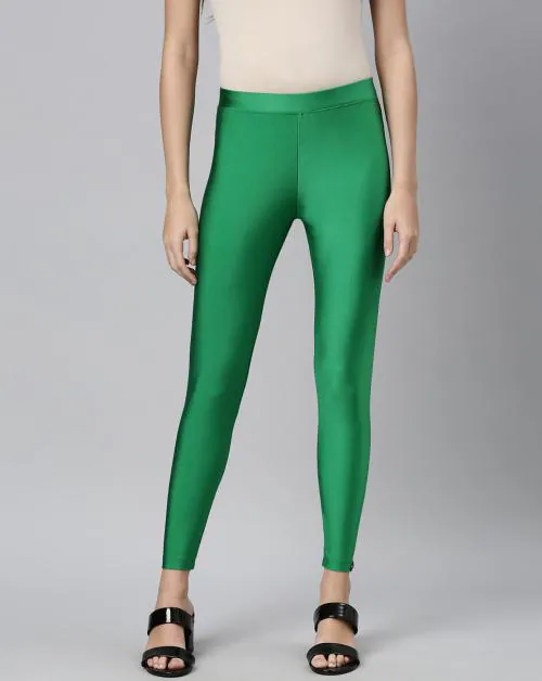 Buy TWIN BIRDS Women Green Solid Nylon Shimmer Legging Online at Best Prices in India - JioMart.