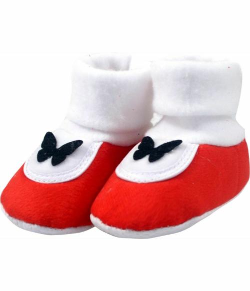 Buy BASICS21 Baby Girls And Baby Boys Red Soft Base Booties Online at ...