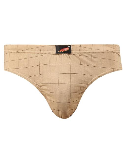 Buy SOLO Camel Checkered Cotton Modern Brief - XXXL Online at Best ...
