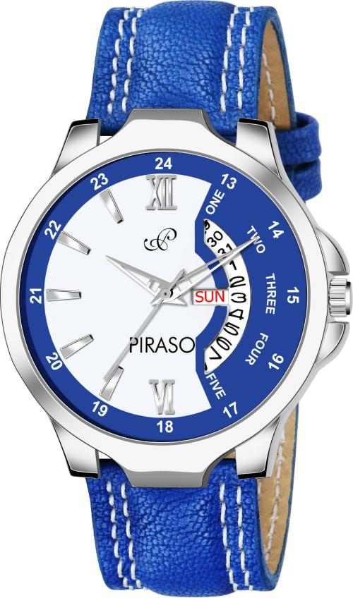 Buy PIRASO Analog Blue, White Dial Blue Strap Watch for Men and Boys ...