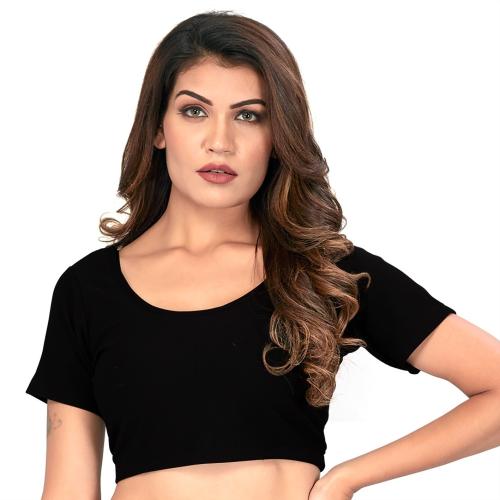 Buy DEIANA'S Ready To Wear Stretchable Lycra Black Blouse Online at ...