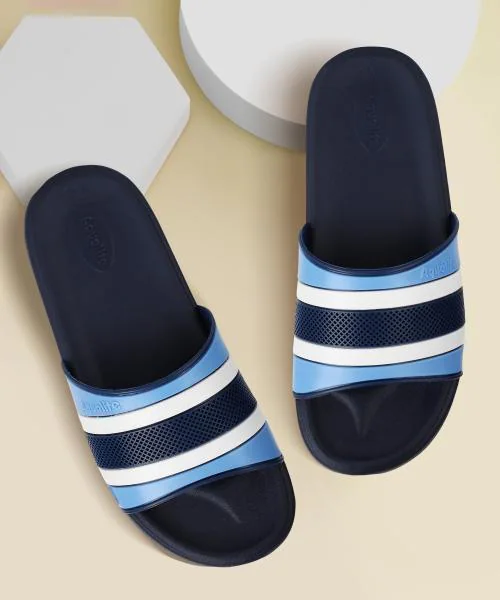 Buy Aqualite Navy Blue & Sky Blue Anti-Skid Slider For Men Online at ...