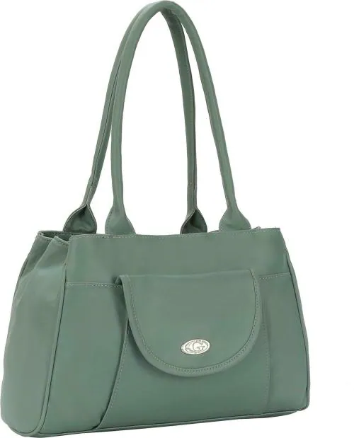 Buy Semiize Women Green Artificial Leather Handbag Online at Best ...