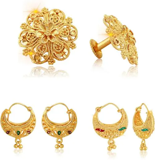 Buy Vighnaharta Gold-Plated Stud Earring Chandbali Earring (Women And ...