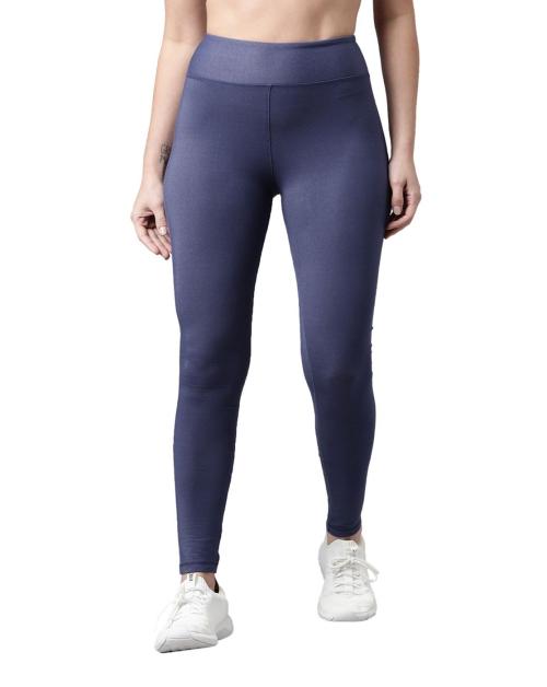 Buy Kryptic Womens Denim blue Solid Polyester Tights Online at Best ...