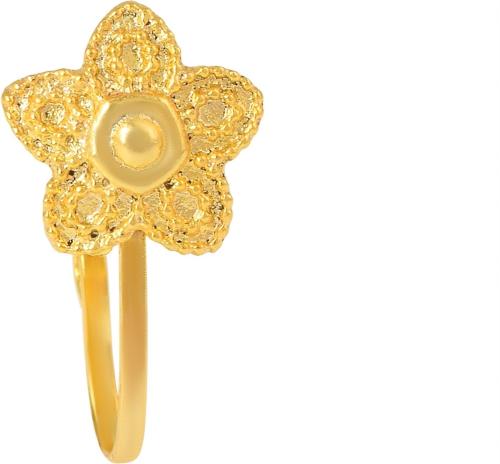 Buy ADMIER Brass Goldplated flower design Marathi Nath "Press to wear ...