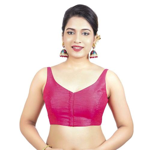 Buy Areum Women Pink Solid Art Silk Blouse (42) Online at Best Prices in India - JioMart.