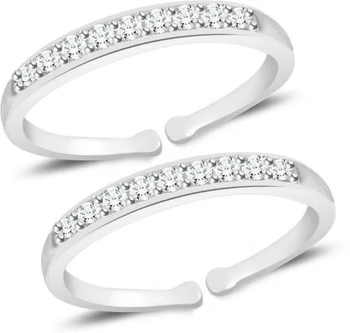 Buy Parnika Stunning CZ (Leg Finger Rings) Pure 92.5 Sterling Silver Cubic Zirconia Toe Ring ...