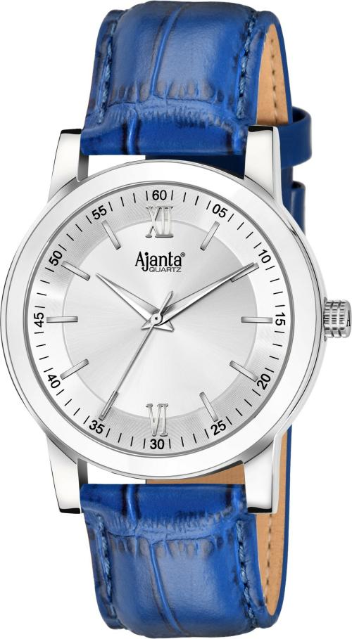 Buy Ajanta Quartz Analog Silver Dial Blue Strap Watch For Men Online at ...