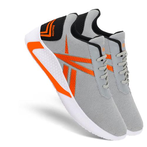 Buy BRUTON Modern Trendy Running Shoes For Men (Grey, Orange) Online at ...