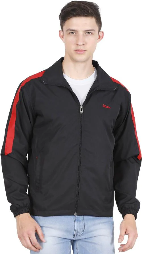 Buy Plutus Women Red and Black Solid Nylon Wind Cheater L Online at ...