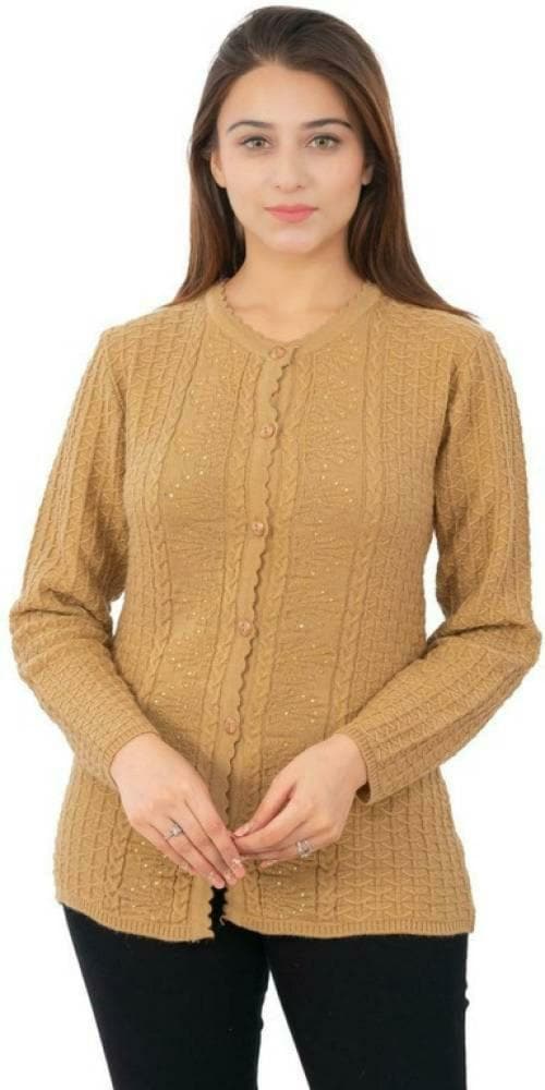 Buy Loglo Women Brown Solid Acrylic Blend Sweater - M Online at Best ...