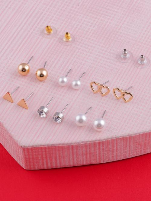 Buy LYRISS 6 Pairs Earrings Combo Set Latest Stylish Crystal Pearl ...