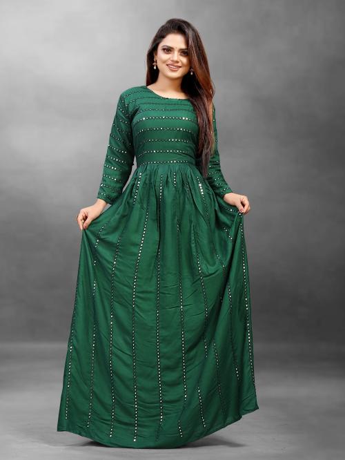 Buy Aika Women's Rayon Mirror Work Readymade Gown Online at Best Prices in India - JioMart.