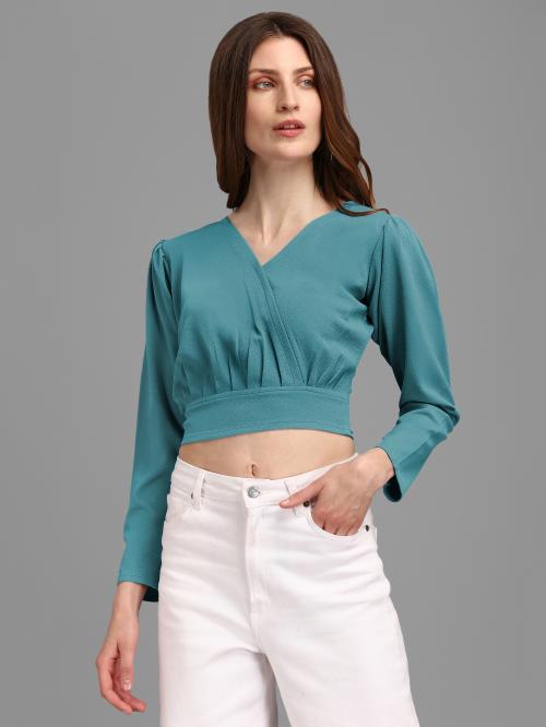 Buy Purvaja Women Turquoise Solid Western Top Online at Best Prices in India - JioMart.