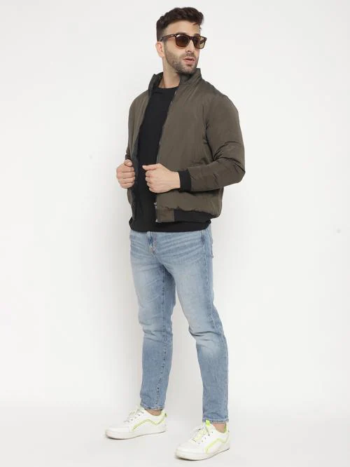 Buy Better Think Men Green Self Design Nylon Quilted Jacket (Xxl ...