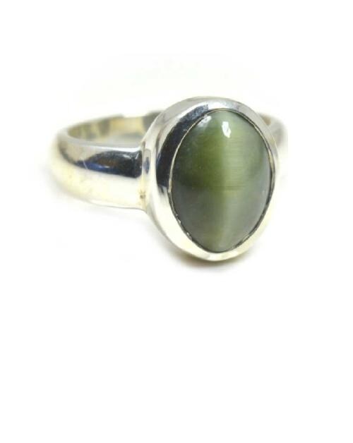 Buy Ceylonmine Adjustable Silver Plated Cats Eye Stone Ring Online at Best Prices in India ...