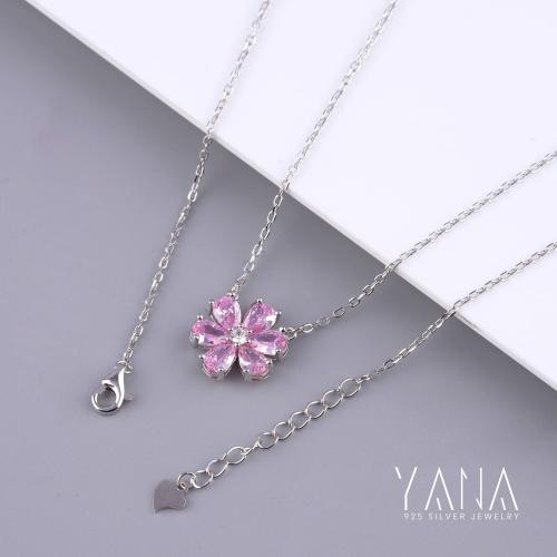 Buy YANA SILVER JEWELERY Swaroski Pink Diamond Chain Online at Best ...