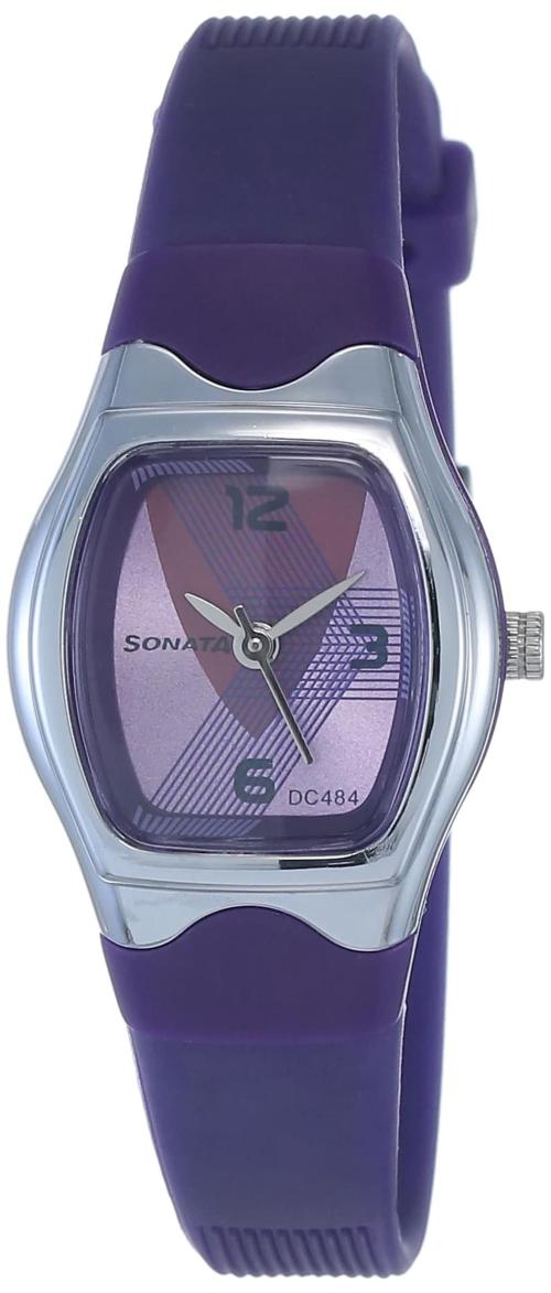 Buy Sonata Analog Dial Purple Band Purple Watch Nm8989Pp01 For Womens ...