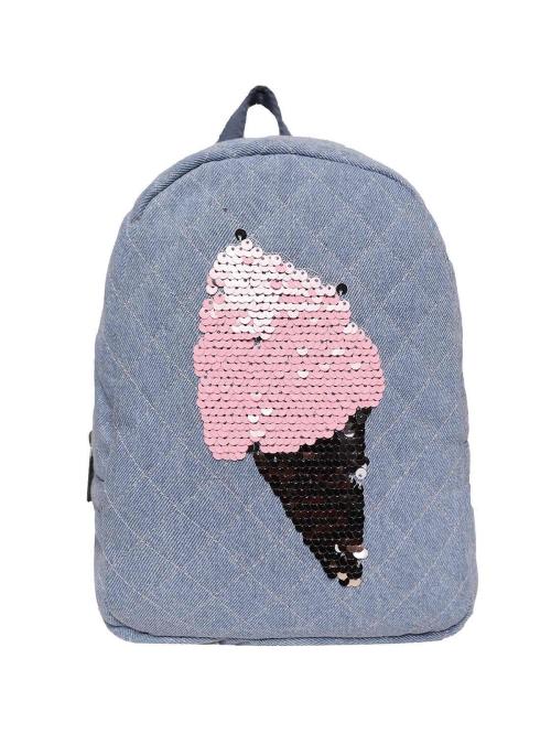 Buy ASTRID Sequinned Ice Cream Backpack for Girls and Women(Blue ...