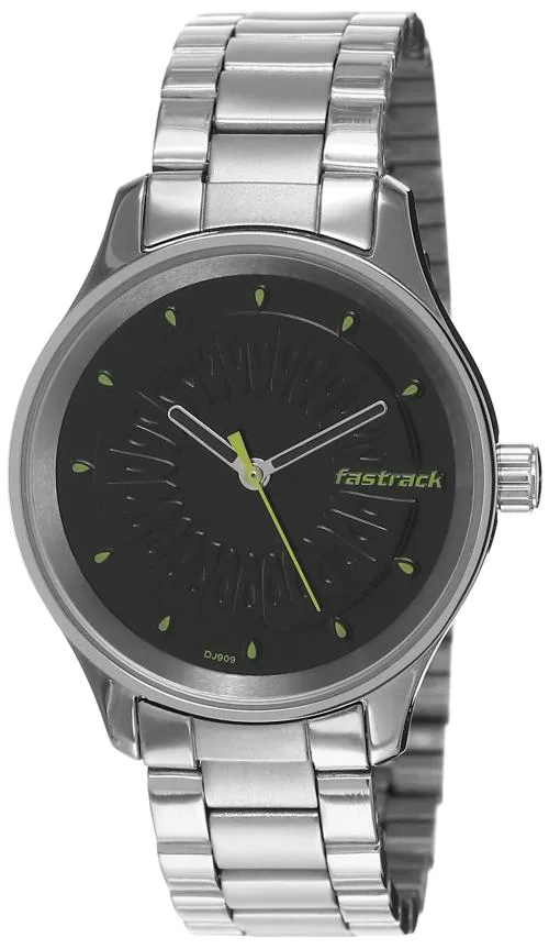 Buy Fastrack Analog Dial Black Band Silver Tropical Fruits Watch ...