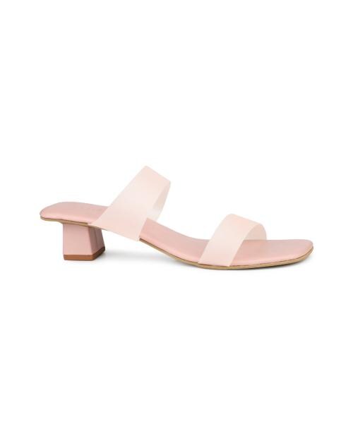 Buy Design Crew Pink Classic Sandals With Box Heel & Transparent Straps ...
