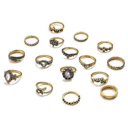 Buy Fashion Frill Ring For Girls Golden CZ Gold Plated Multi Deisgns Boho Ring Midi Finger Ring ...