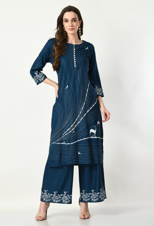Buy S MAJIDA Pigment Printed Straight Kurta Set Online at Best Prices ...
