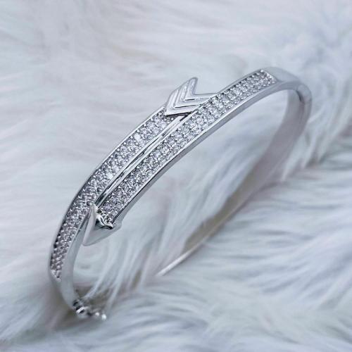 Buy Zivom Arrow Cubic Zirconia Silver Copper Openable Kada Bangle ...