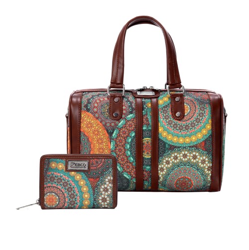 Buy ZEBCO BAGS Branded Women's Handbag Jute Printed Bag Ladies Shoulder ...