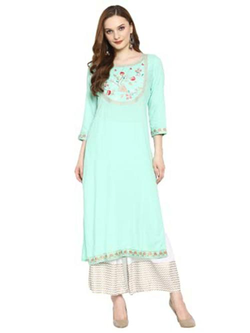 Buy Rama's Store Women Light Blue Rayon Kurta Set Online at Best Prices ...
