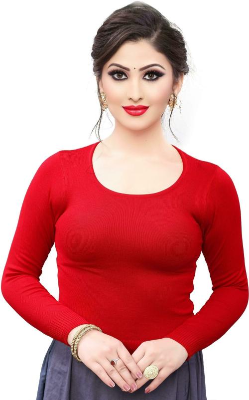 Buy PU Fashion Women Red Solid Wool Blend Blouse Online at Best Prices in India - JioMart.