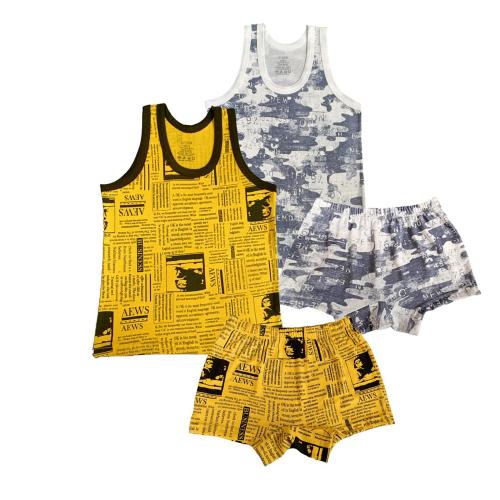 Buy UCARE Boys Multicolor Printed Cotton Set Of 2 Inner Wear Baniyan ...