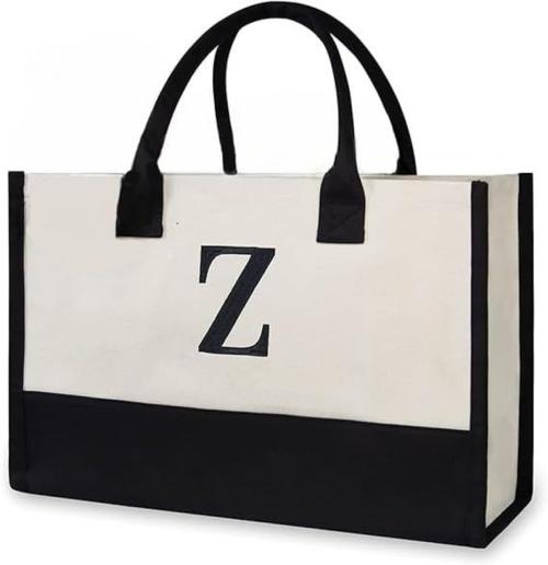 Buy MyOrganicBag Handmade Personalized Initial Monogrammed Canvas Tote ...
