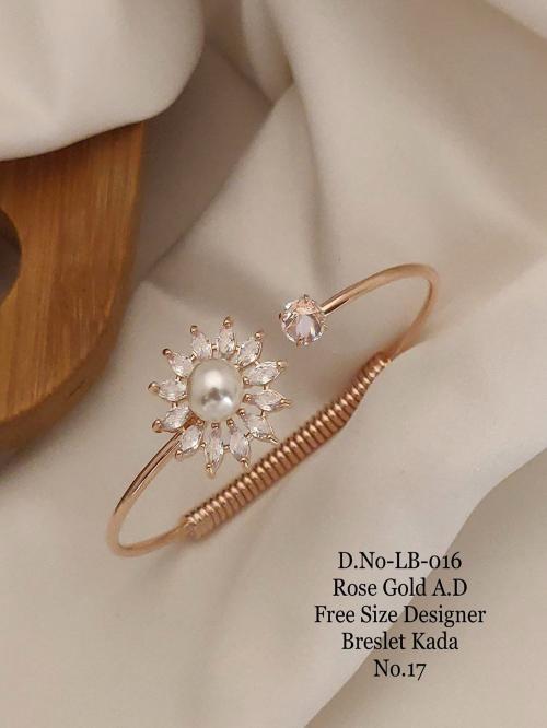 Buy KLIZONIL Beautiful Designer Brass Rose Gold Plated Fancy Kada Bracelet for Women and Girls ...
